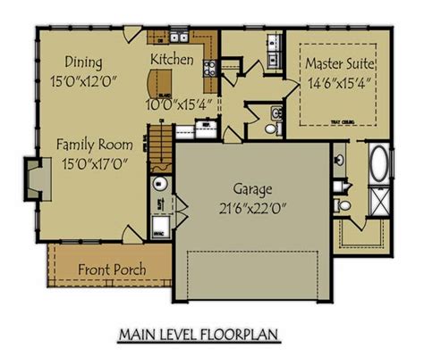 One Story Bungalow Floor Plan Cottage Style Craftsman Bungalow Cottage