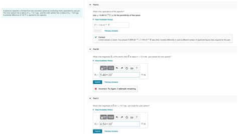 Solved A Spherical Capacitor Is Formed From Two Concentric