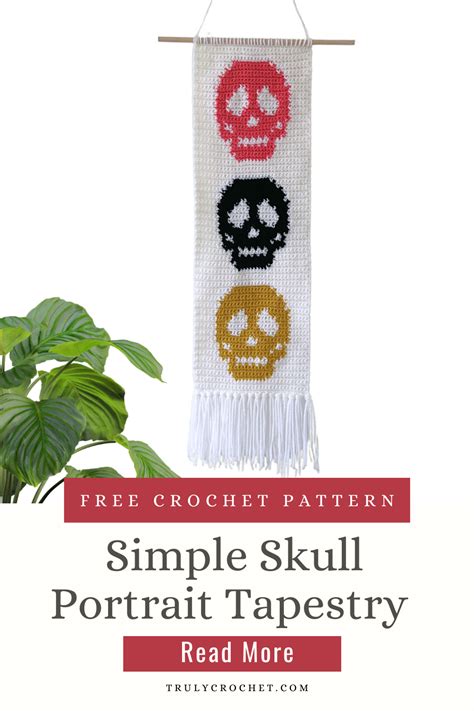 Simple Skull Portrait Tapestry Free Crochet Pattern Truly Crochet