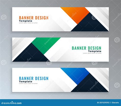 Pack Of Abstract Website Header Background For Presentation Backdrop Stock Vector Illustration