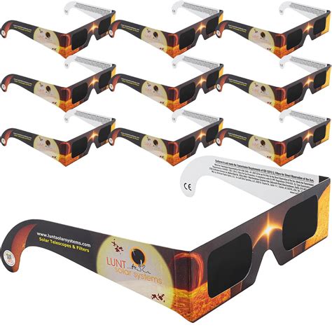 Buy Lunt Solar Systems10 Pack Premium Solar Eclipse Glasses Nasa