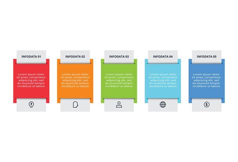 Business Data Visualization Workflow Concept For Infographic With 5 Parts Or Processes