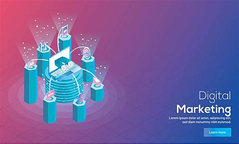 Isometric Database Connected To D Depicting The Digital Marketing