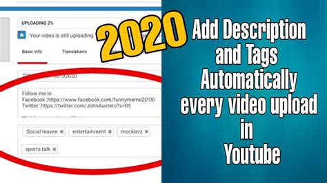 How To Add Description And Tags Automatically Every Upload In YT Update 2020 YouTube