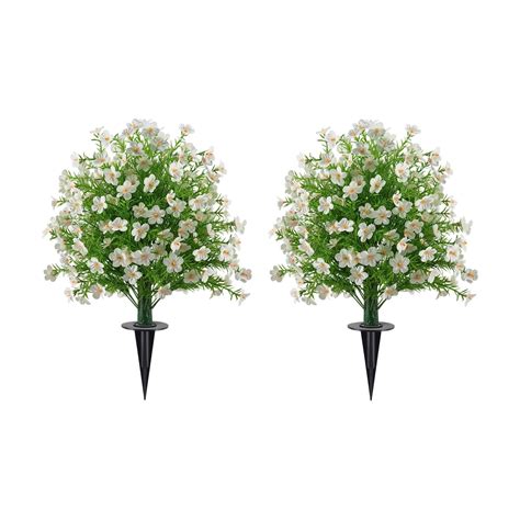 236 Set Of 2 Artificial Boxwood Topiary Ball With Violet Flowers With