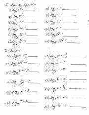 Logarithm Problems Pdf Course Hero