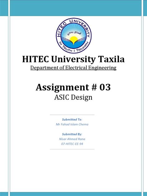 asic assignment 03 pdf field programmable gate array digital
