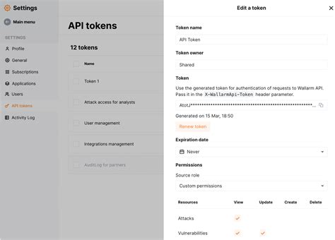 Api Tokens Wallarm Documentation