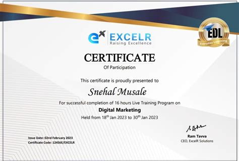 Snehal Musale On Linkedin Digitalmarketingcourse Certification Certificateofcompletion Learning