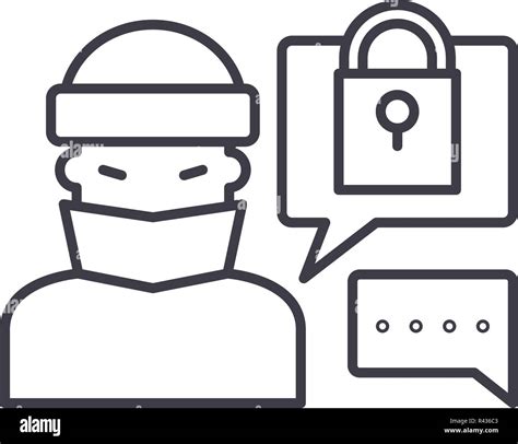 Hacking Access System Line Icon Concept Hacking Access System Vector Linear Illustration