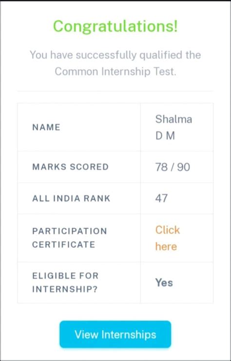 Shalma D M On Linkedin Achievement Internship Careergrowth