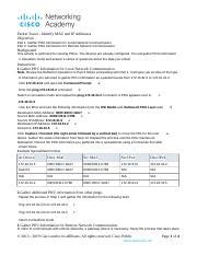 9 1 3 Packet Tracer Finished Docx Packet Tracer Identify MAC And IP Addresses Objectives