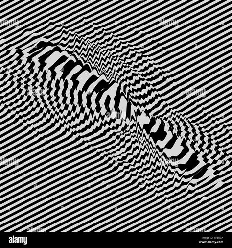 Waveform Background Dynamic Visual Effect Surface Distortion Pattern With Optical Illusion
