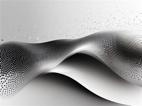 flowing dots particles wave pattern 3d curved holography premium ai