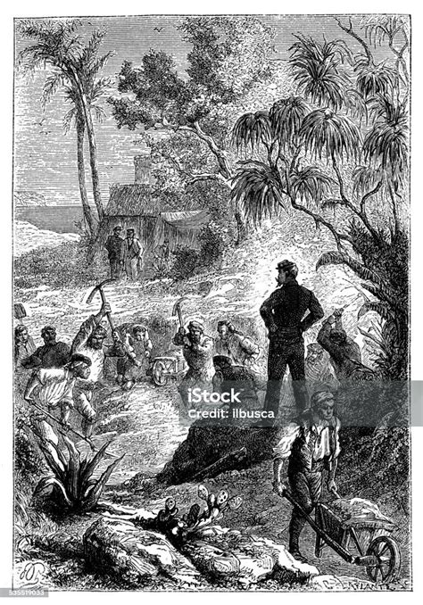 Vetores De Antigo Ilustração De Pessoas Trabalhando E Mais Imagens De Escravidão Escravidão