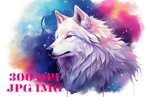 Dreamy Rainbow Wolf 201 Graphic By Whimsy Girl · Creative Fabrica