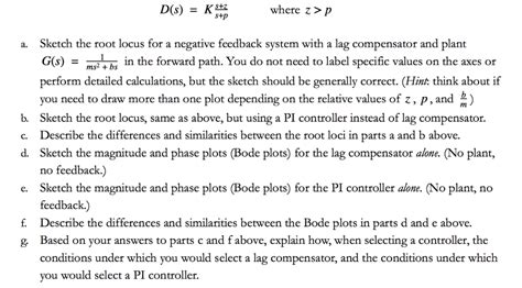 Solved Lag Compensator Comparing It To