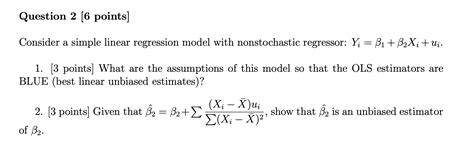 Solved Consider A Simple Linear Regression Model With
