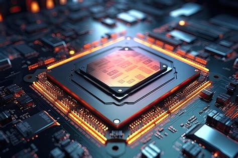 Premium Photo Powerful Quantum Cpu On Pcb Motherboard With Data Transfers