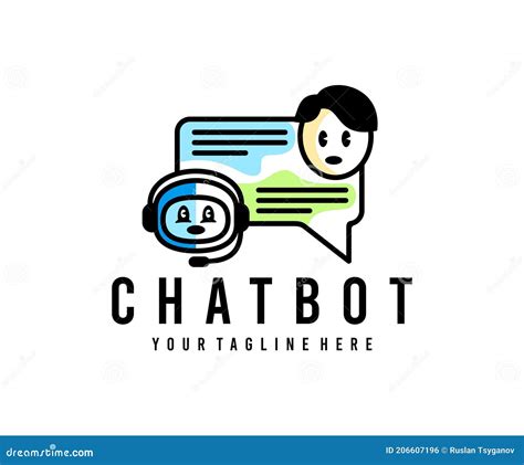 Man Chatting With Chat Bot Chat Bot Chatting With Chatbot Logo Design Support Service Bot