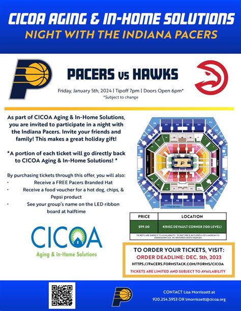 Hey Cicoa Fans Come Join Us For A Fun Night Of Basketball As The Pacers Sports And Entertainment