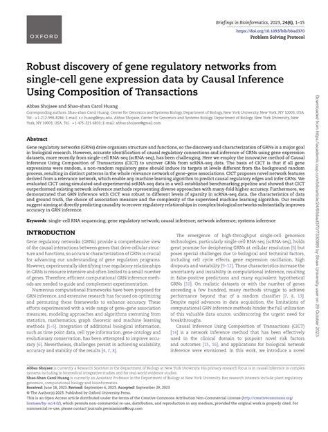 Pdf Robust Discovery Of Gene Regulatory Networks From Single Cell