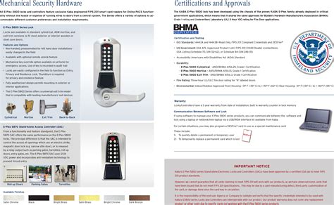 Kaba Access E Plex FIPS Software And Locks Government Facility Control Brochure Kaa