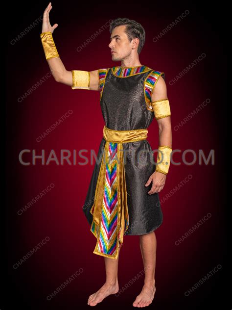 Mens Egyptian Pharaoh Costume With Vibrant Chevron Accents