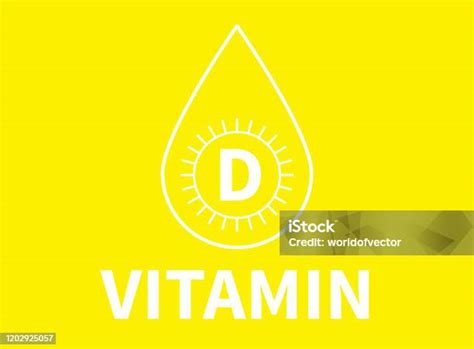 비타민 D 아이콘 흰색 선 드롭 태양 모양 캡슐 알 약 건강 한 라이프 스타일 다이어트 개념 생선 기름 보충제 플랫 디자인 노란색 배경입니다 격리 0명에 대한 스톡 벡터