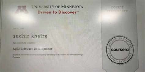 Sudhir Khaire On Linkedin Successfully Completed Agile Software