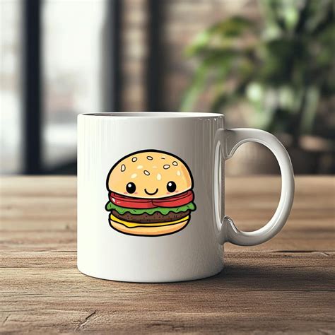 Cute Burger Cute Cheeseburger Clipart Png Format Commercial Use Approved Etsy