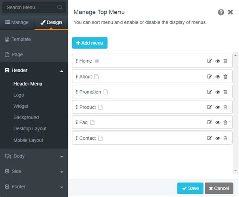 การจดการระบบเมนบน Header MakeWebEasy Blog