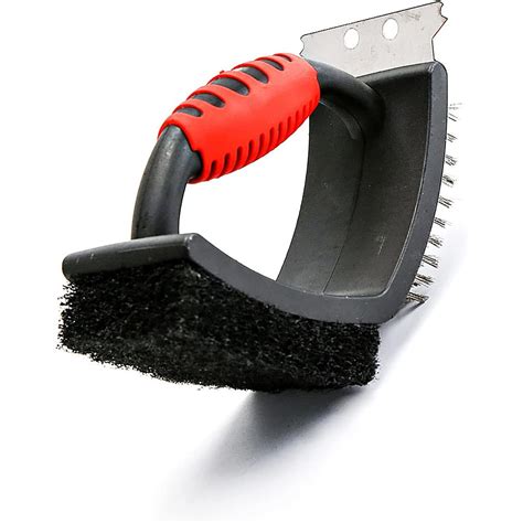 Четка за почистване на скара 3 в 1 черна червена Emag Bg
