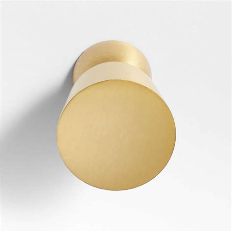 Taper Round Brushed Brass Cabinet Knob Reviews Crate And Barrel