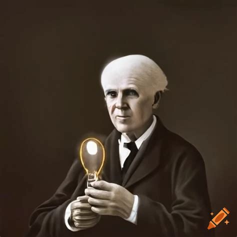 Thomas Edison Holding A Heart On Craiyon