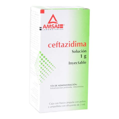 Ceftazidima 1 G Solución Inyectable Frasco Ámpula 3 Ml Genérico Amsa