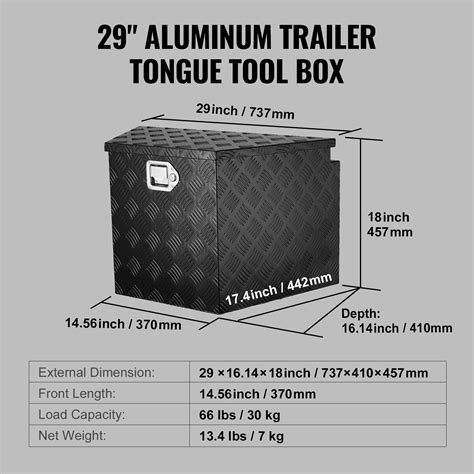 Vevor Vevor Trailer Tongue Box Aluminum Alloy Diamond Plate Tongue Box