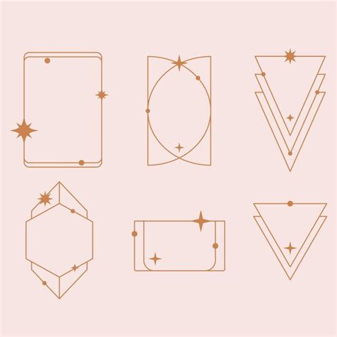 Premium Vector Collection Of Different Frames With Stars Minimalistic