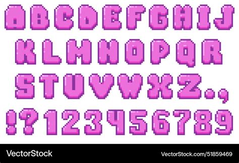 Game Bit Pixel Typeface Retro Arcade Video Vector Image