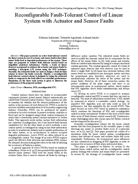Reconfigurable Of Active Fault Tolerant Control For Nonlinier Actuator