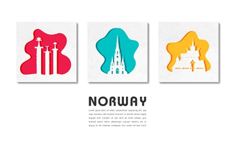 노르웨이 랜드마크 글로벌 여행 및 여행 종이 배경입니다 벡터 디자인 서식 파일입니다 광고 책 배너 템플릿 여행 비즈니스 또는 프레젠테이션에 사용 됩니다 기념물에 대한 스톡