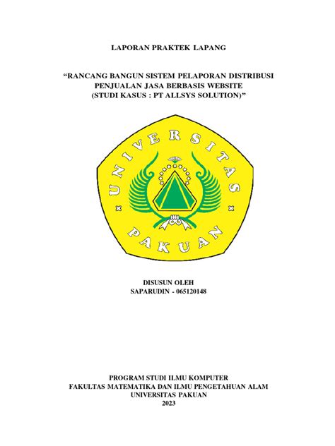 Laporan Praktek Lapang 065120148 Saparudin Pdf Bisnis Komputer