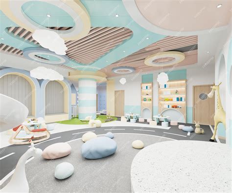 Premium Photo Interior Of A Modern Kindergarten Classroom