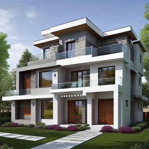 Premium Ai Image A Modern House With A Unique Asymmetrical