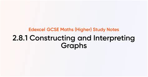 Constructing And Interpreting Graphs 281 Edexcel Gcse Maths