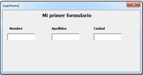 Conectar Un Formulario De VBA Con Excel TextBox