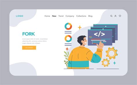 Open Source Web Banner Or Landing Page Software Vector Image