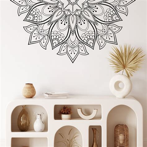 47 Large Half Mandala Wall Decals Peel And Stick Boho