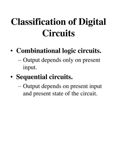 Ppt Classification Of Digital Circuits Powerpoint Presentation Free