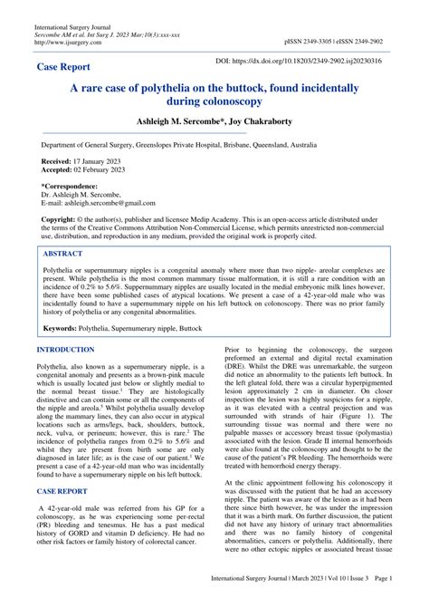 Pdf A Rare Case Of Polythelia On The Buttock Found Incidentally